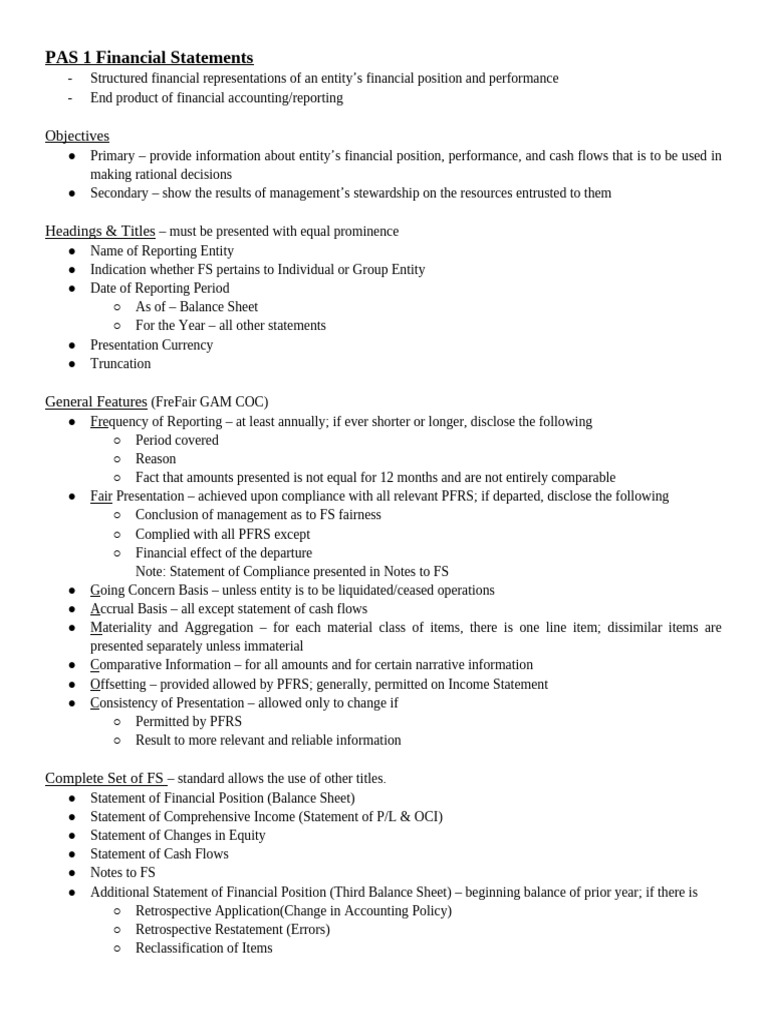 W.1 PAS 1 Financial Statements | PDF | Expense | Balance Sheet