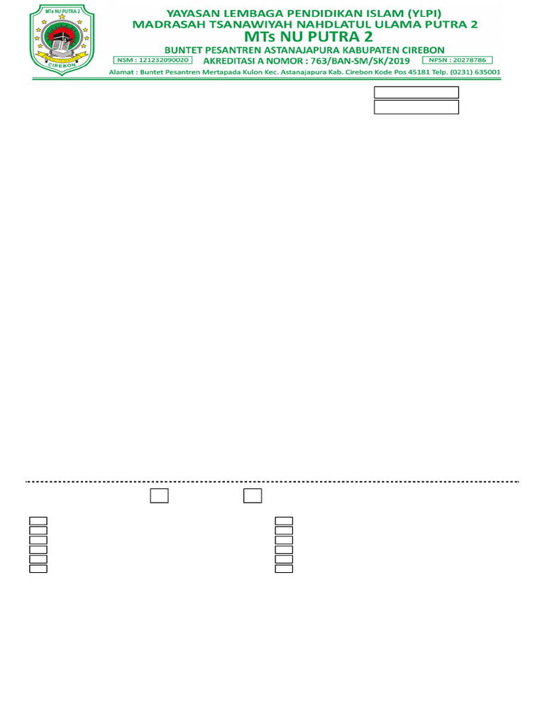Formulir Pendaftaran 2024-2025 | PDF