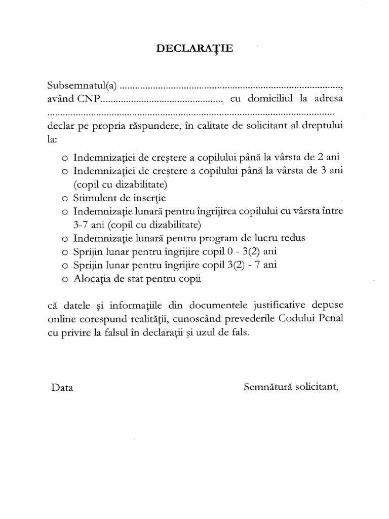 Declaratie Dosare Online 19032020 | PDF