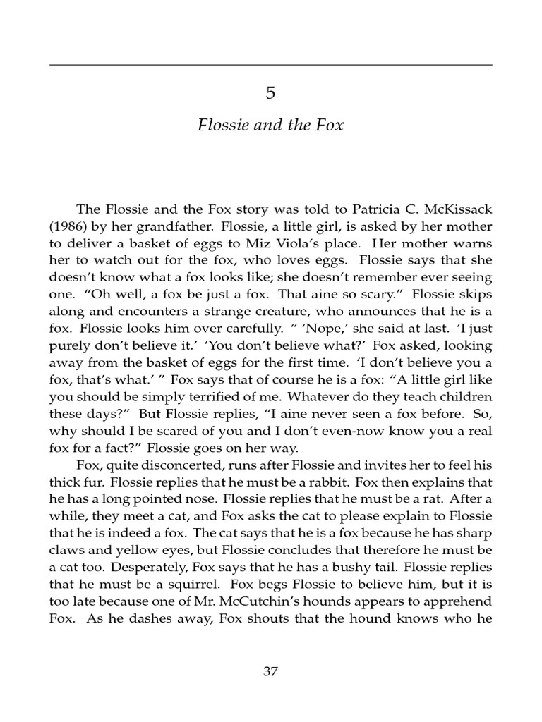 Flossie and the Fox: A Power Dynamics Tale | PDF | Knowledge