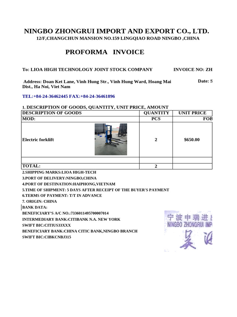 Electric Forklift 20240608 | PDF