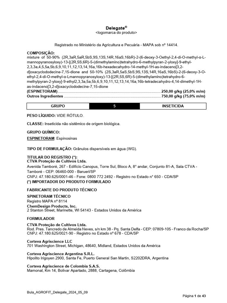Bula Delegate Corteva BR LA V4 | PDF | Agricultura | Frutas comestíveis