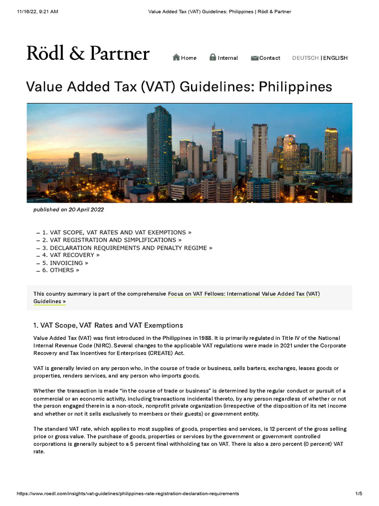 Standard VAT Rate in the Philippines | PDF | Value Added Tax | Taxes
