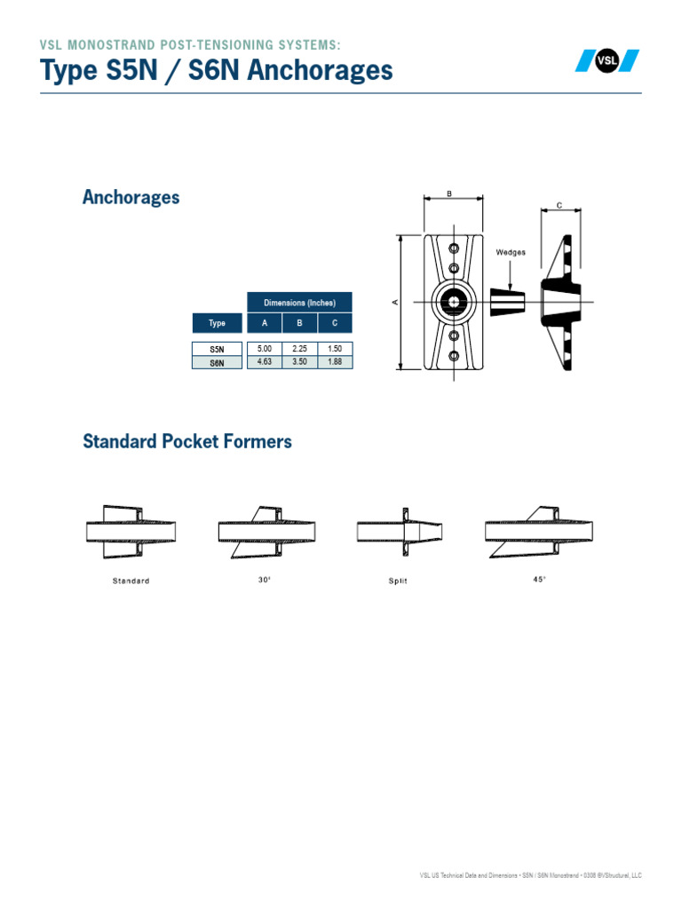 VSL Data Sheets Monostrand | PDF | Prestressed Concrete | Building ...
