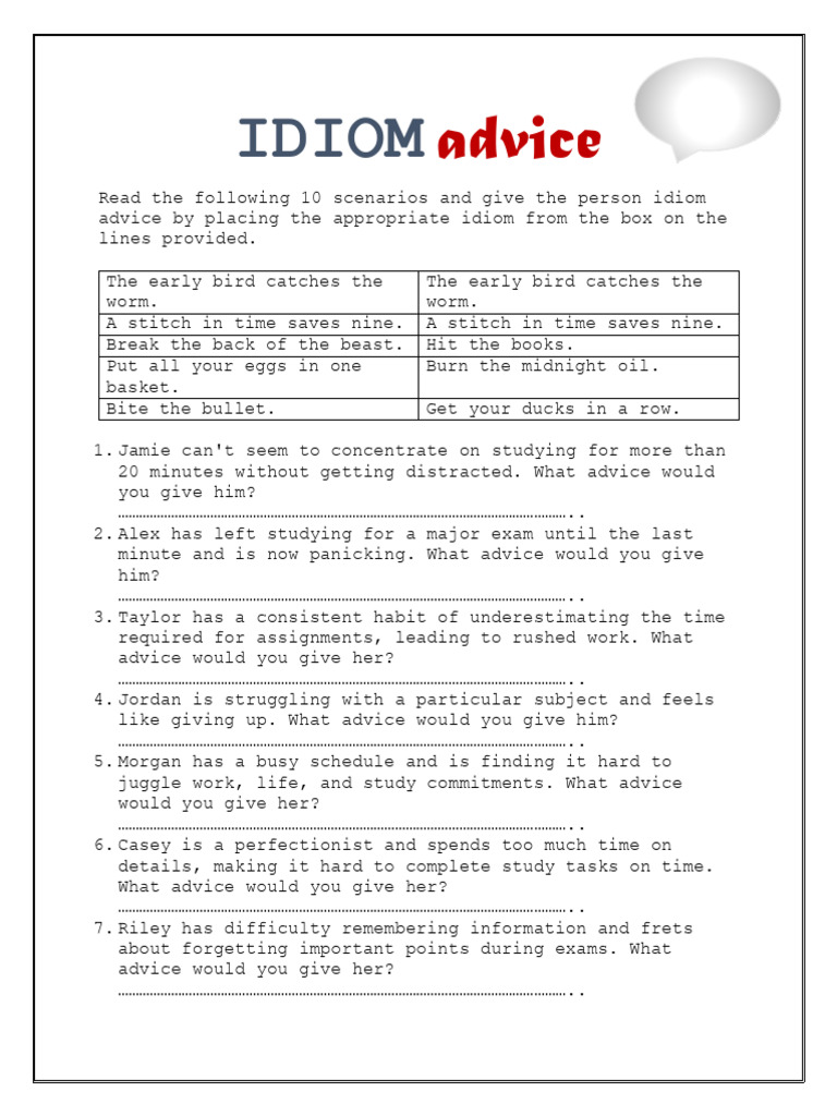 IDIOM Advice | PDF