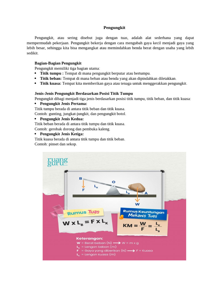 Jenis-Jenis Pengungkit dan Contohnya | PDF