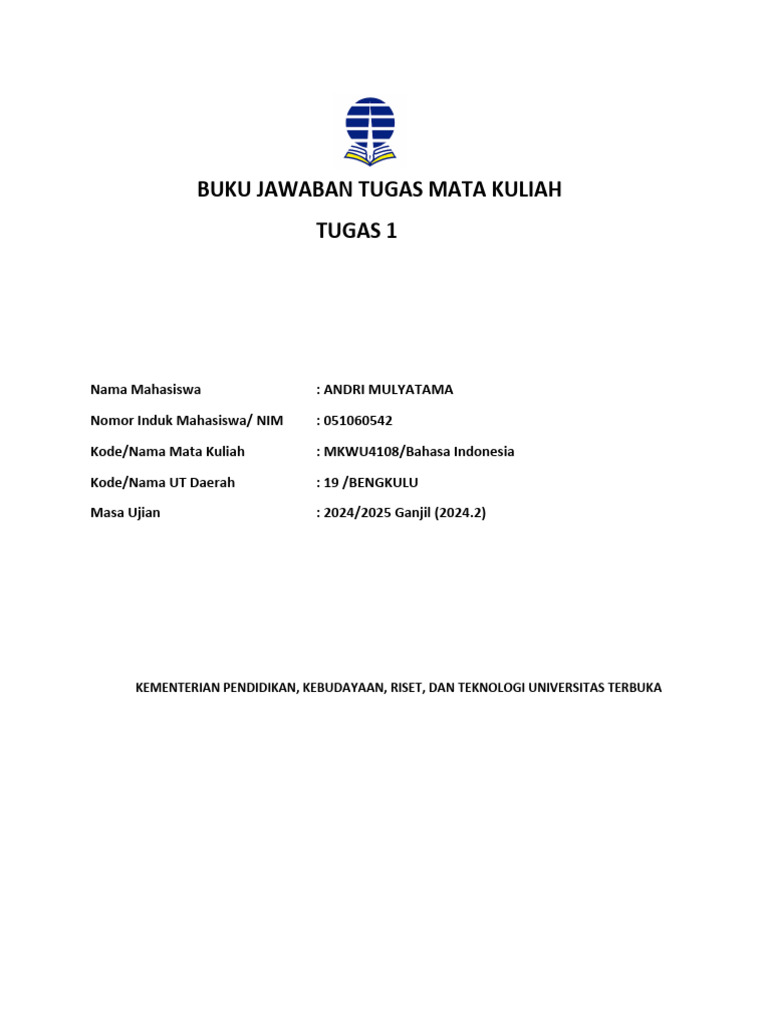 BJT Tugas 1 | PDF | Seni & Disiplin Bahasa