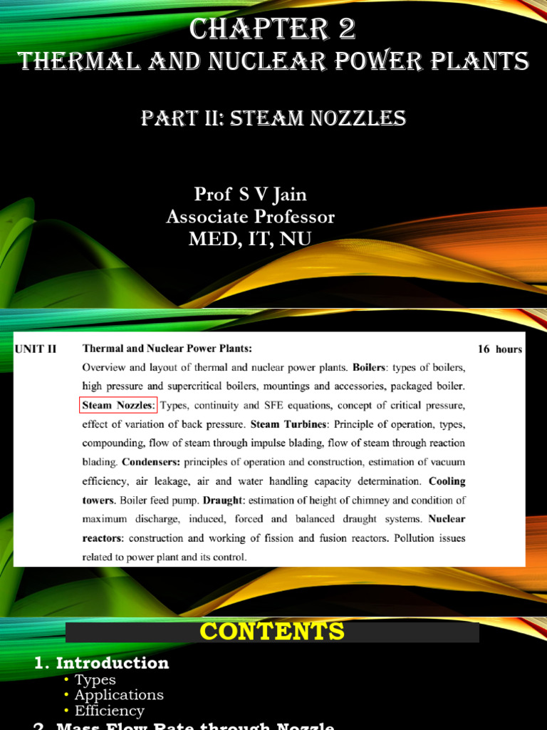 Chapter 2 Thermal Power Plants Part II Steam Nozzles | PDF | Nozzle | Turbine