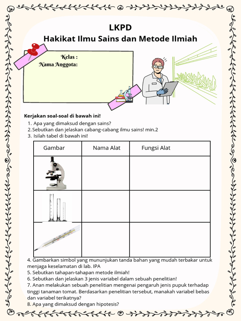 LKPD Hakikat Ilmu Sains Dan Metode Ilmiah | PDF