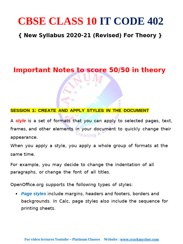 Unit 1 Digital Documentation Class 10 IT CODE 402 | PDF | Page Layout ... Unit 1 Digital Documentation Class 10 IT CODE 402 | PDF | Page Layout ...