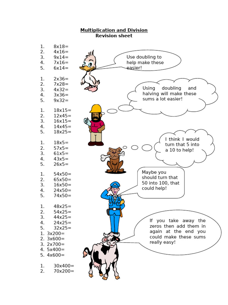 Mental Multipication and Division | PDF | Teaching Methods & Materials