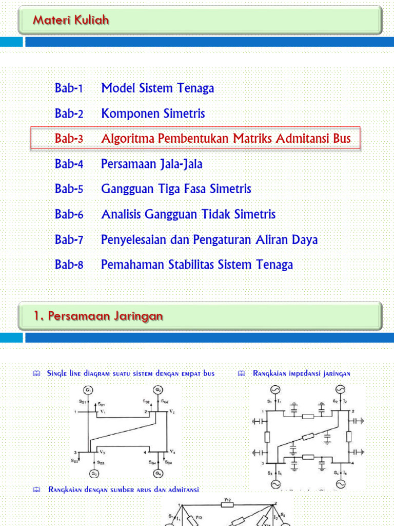 algoritma pembentukan admitansi bus | PDF