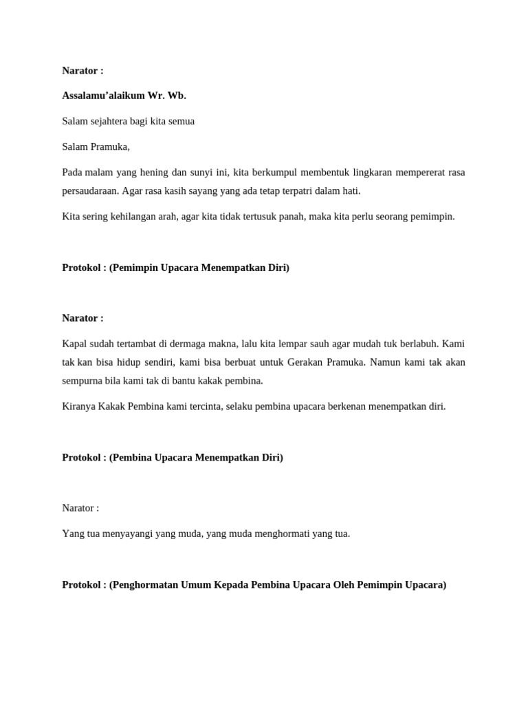 Rundown Upacara Api Unggun | PDF