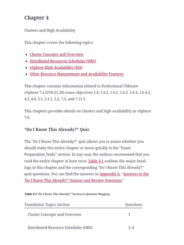 Chapter 4. Clusters and High Availability - VCP-DCV For Vsphere 7.x (Exam 2V0-21.20) Official ...