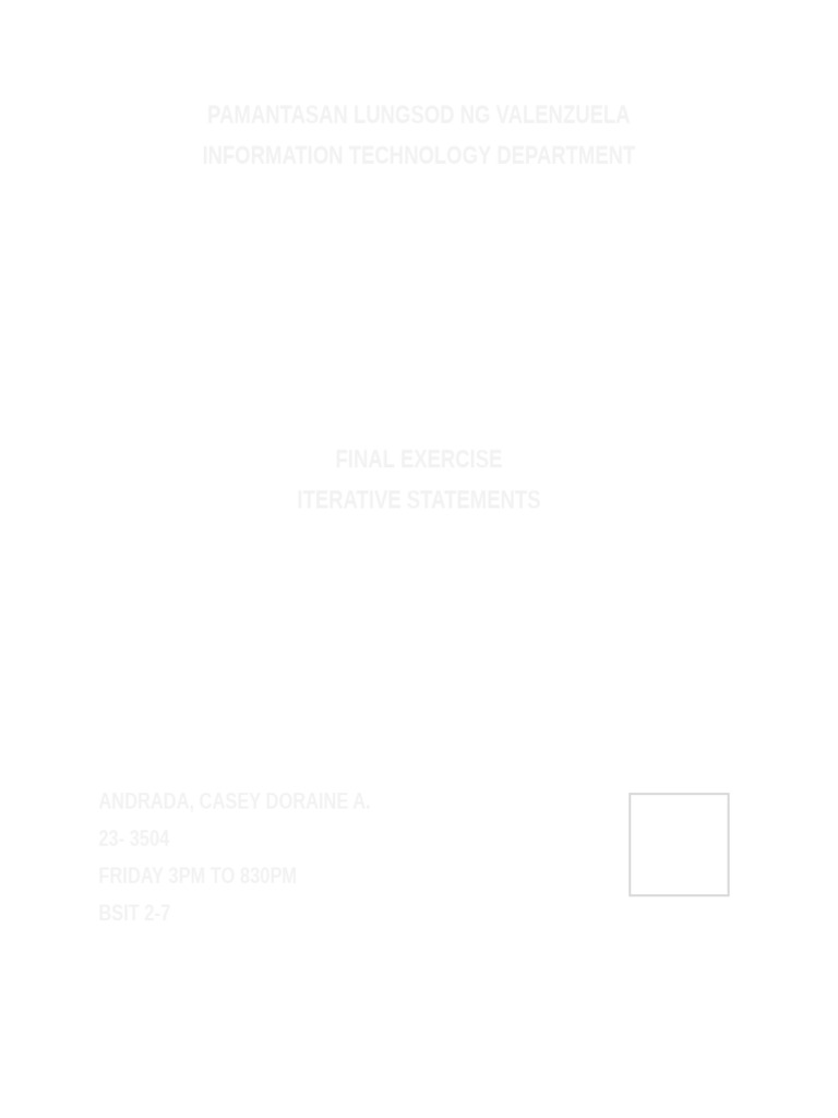 Iterative Statements Pdf
