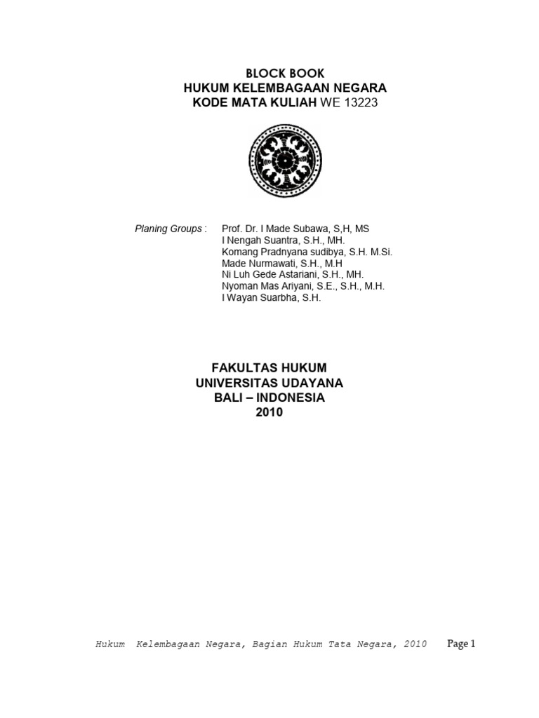 Block Book Hukum Kelembagaan Negara | PDF Block Book Hukum Kelembagaan Negara | PDF