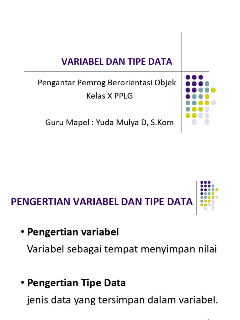 Variabel Dan Tipe Data | PDF Variabel Dan Tipe Data | PDF
