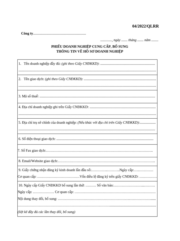 710836 - Mẫu số 04 - QLRR theo công văn 2218 | PDF