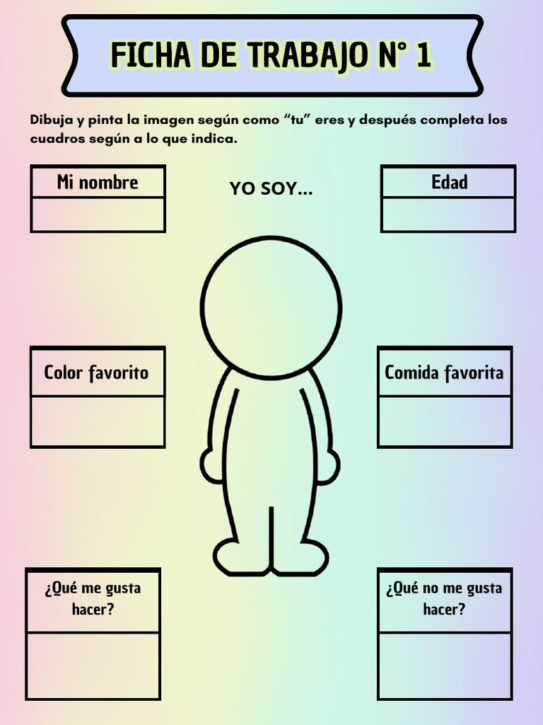 Actividad de Autoconocimiento Infantil | PDF | Relaciones personales ...