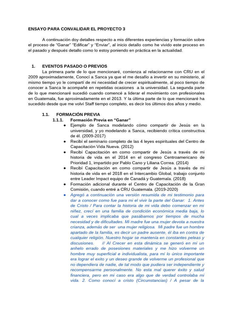 Ensayo para Convalidar (Suficiencia) - Ganar, Edificar, Enviar | PDF | Teología