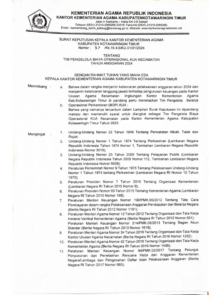 SK Pengelola BOP 2024 | PDF