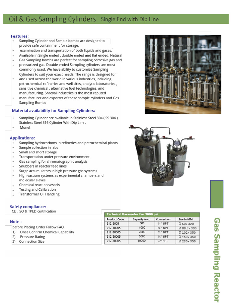 Gas sampling Cataloge_SMLI_ 2024-25.pdf | PDF | Oil Refinery | Gases