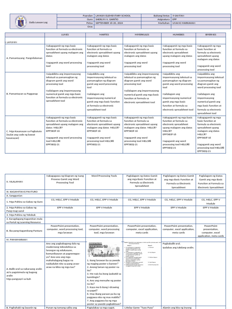 DLL WEEK 8 EPP V q2 | PDF