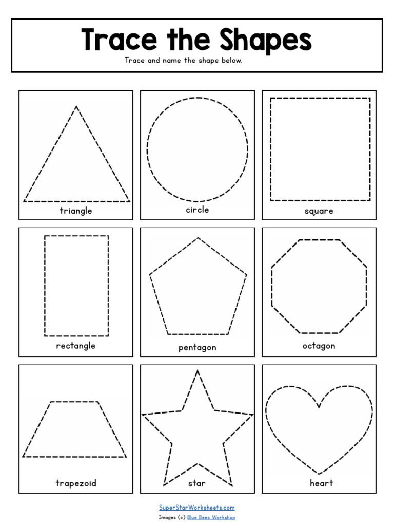 Shape Tracing Worksheets Page 1 | PDF | Sports & Recreation | Teaching ...