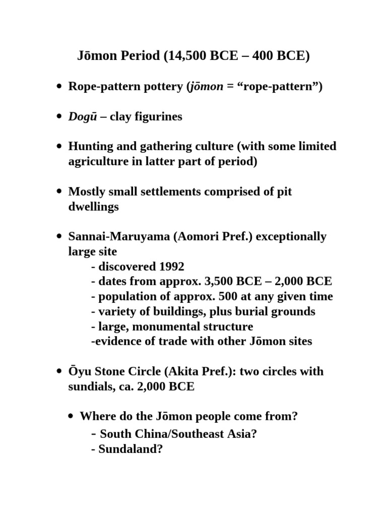 Jōmon Period: Culture and Artifacts | PDF | Social Science