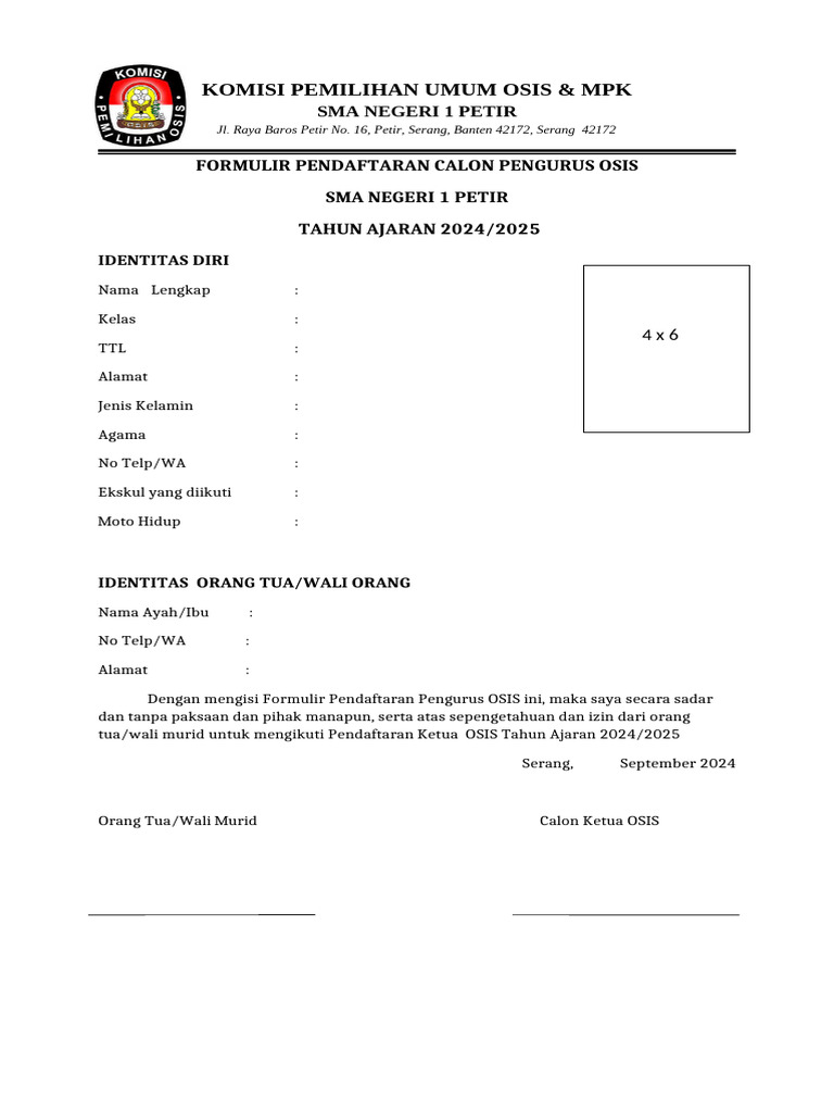 Formulir Casis | PDF