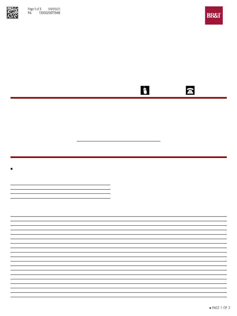 BB&T Account Statement Overview | PDF | Credit Card | Cheque
