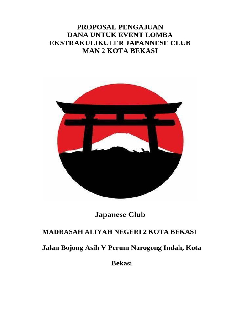 Proposal Dana Lomba Japanese Club MAN 2 Bekasi | PDF