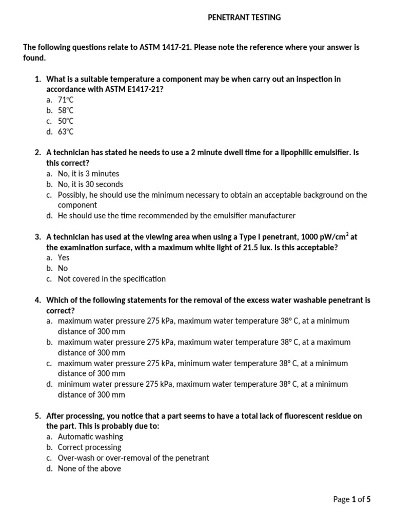 ASTM E1417-21 Penetrant Testing Guide | PDF | Calibration | Water