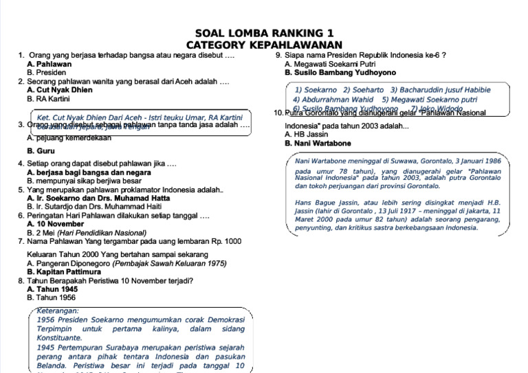Soal Ranking 1 (10 Soal) | PDF