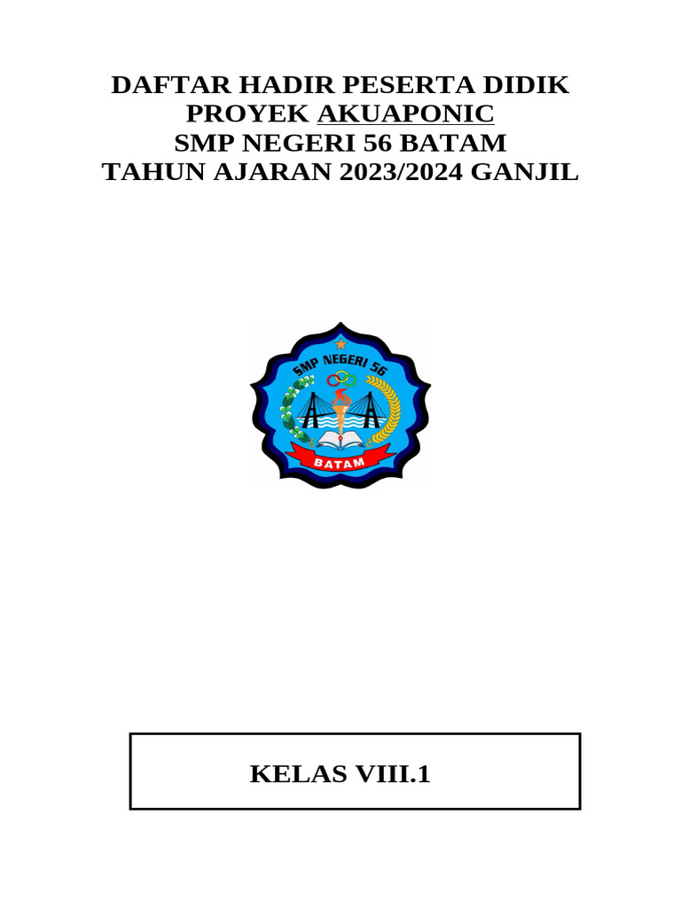 Cover Absen Daftar Hadir Proyek Akuaponik | PDF
