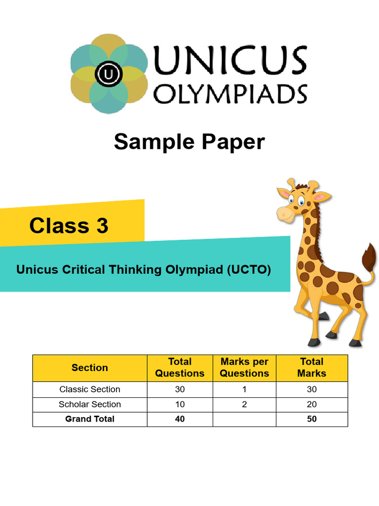 UCTO-Sample-Papers-for-Class-3 | PDF