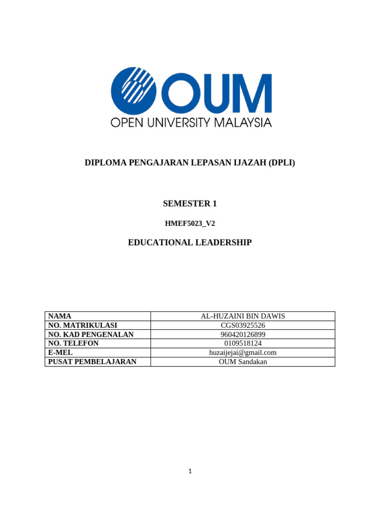 CGS03925526 - Hmef5023 - V2 - Al-Huzaini Bin Dawis | PDF | Empowerment | Job Satisfaction