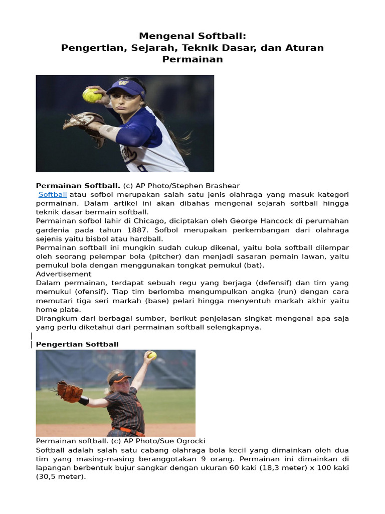 Mengenal Softball | PDF