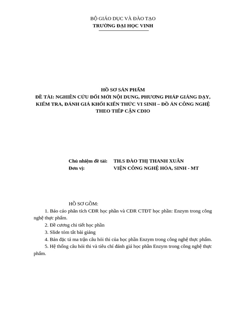 Enzym Trong CNTP Nghiệm Thu | PDF