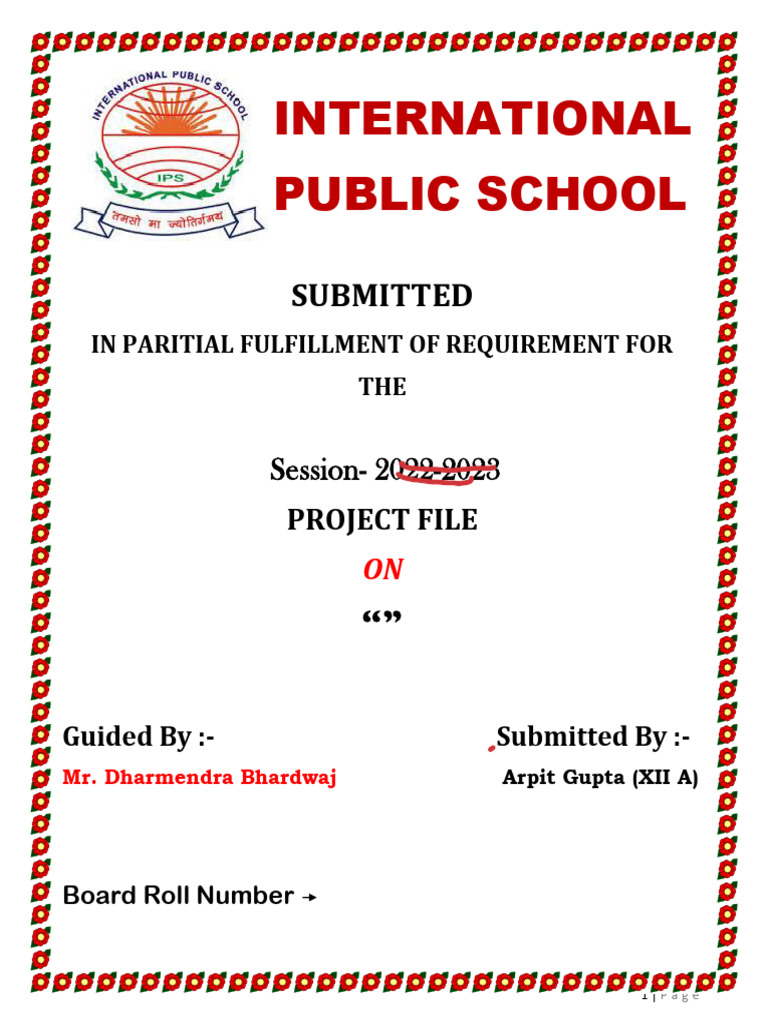 Physical Education Project Report 2023 | PDF