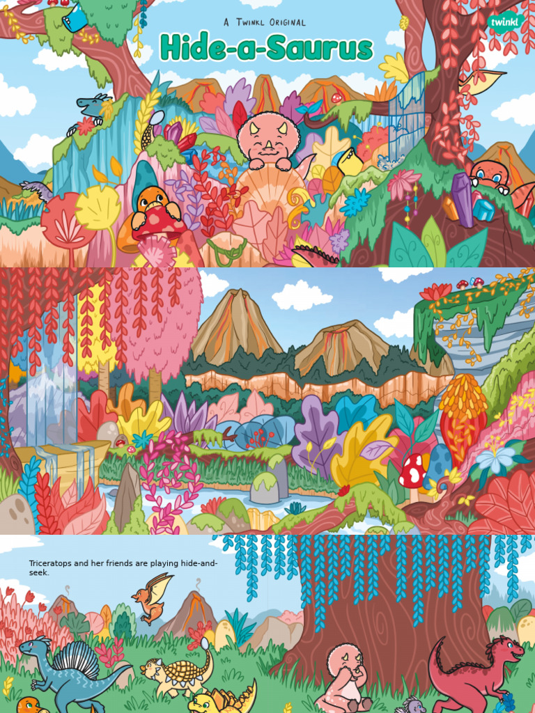 Triceratops' Hide-and-Seek Adventure | PDF | Dinosaurs | Dinosauromorphs