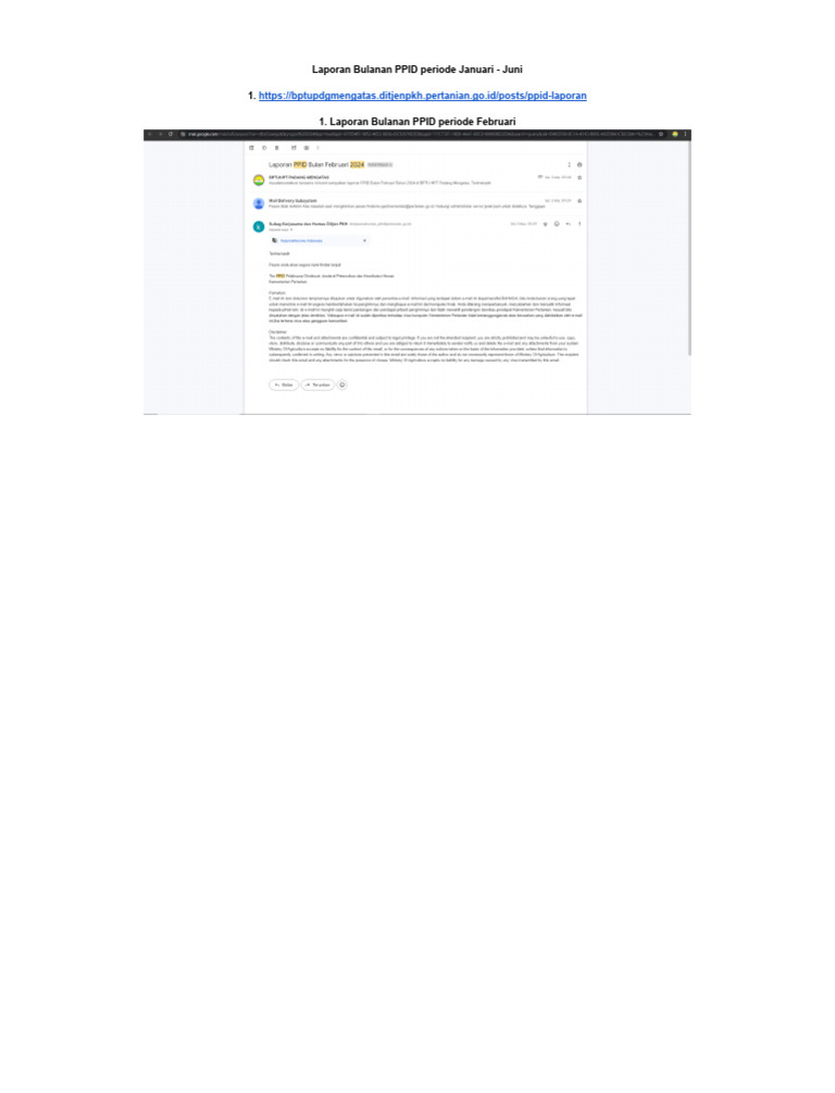 Laporan Bulanan PPID Periode Februari | PDF