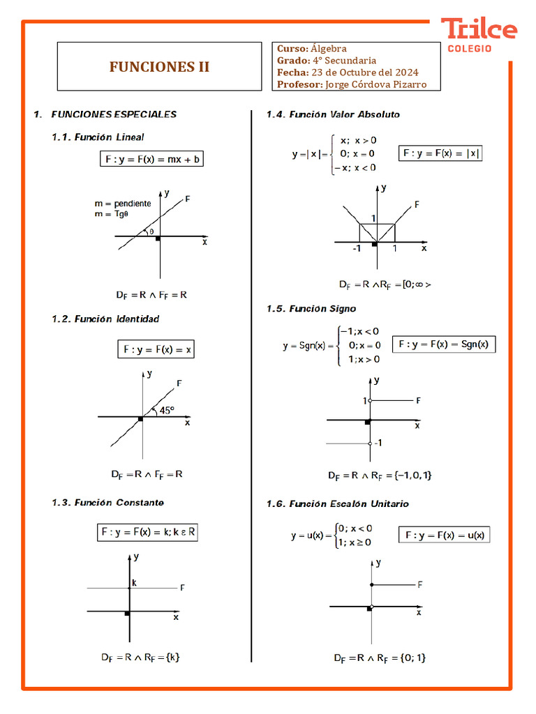 Álgebra 4 - Funciones Ii PDF | PDF