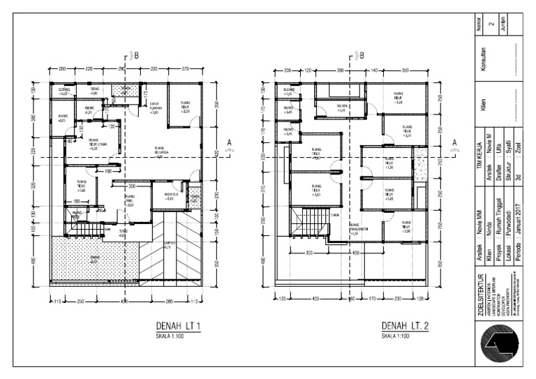 02.denah LT 1 Dan LT 2 | PDF
