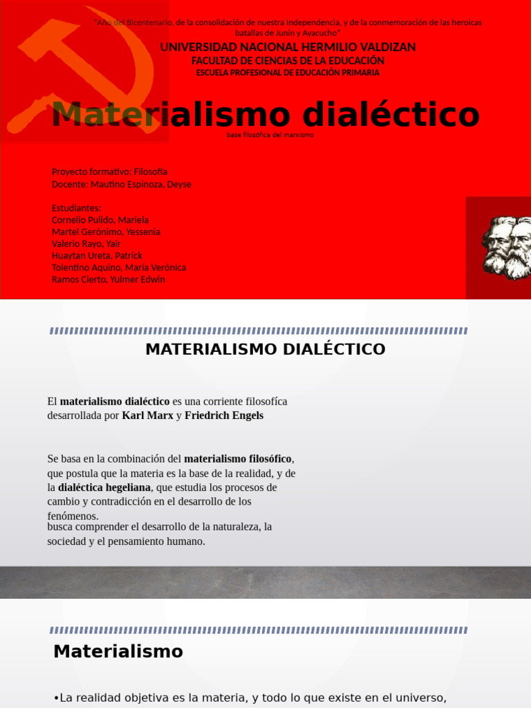 Materialismo Dialéctico-1 | PDF | Dialéctico | Conflicto de clase