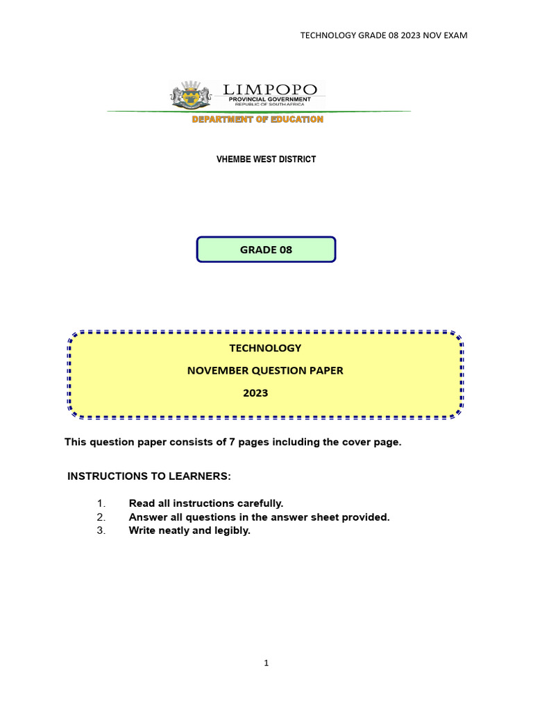 Grade 8 Technology Term 4 | PDF | Gear | Lever