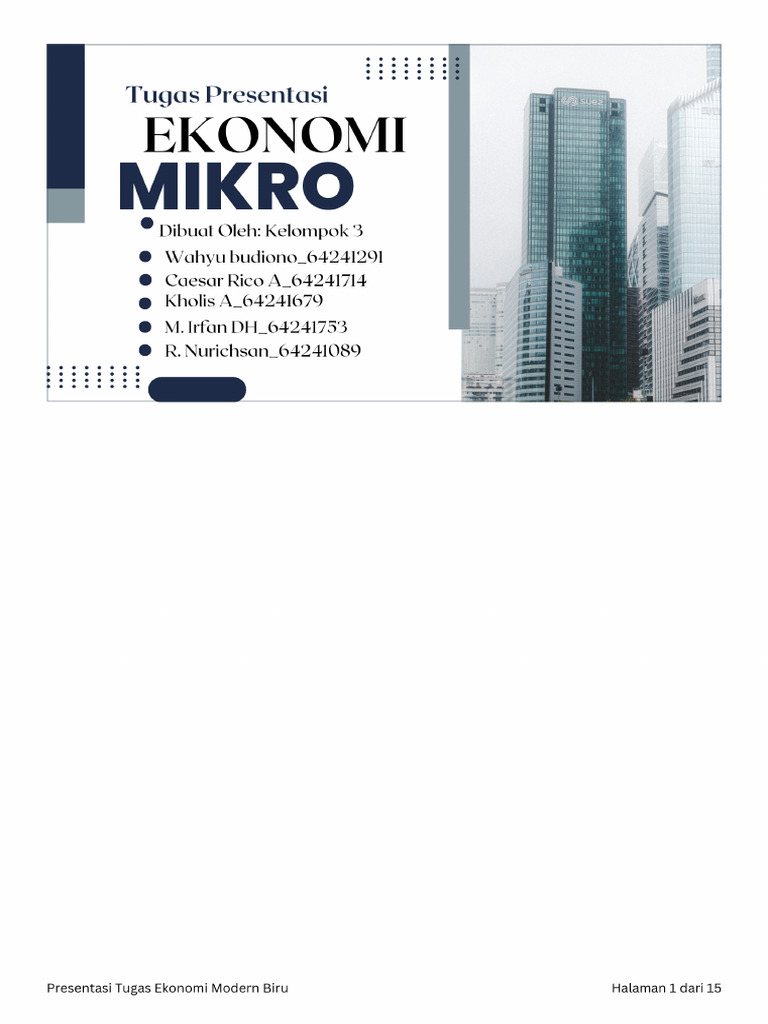 Presentasi Tugas Ekonomi Modern Biru - 20241008 - 190250 - 0000 | PDF