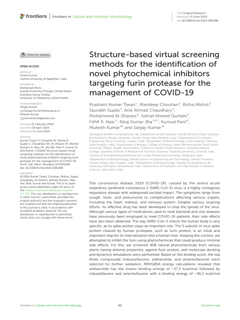 Structure Based Virtual Screening Methods For The Identification Of