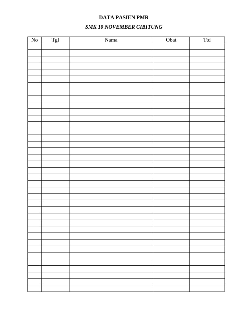 Data Pasien PMR | PDF