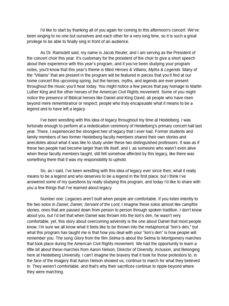 Speech 1st Draft | PDF